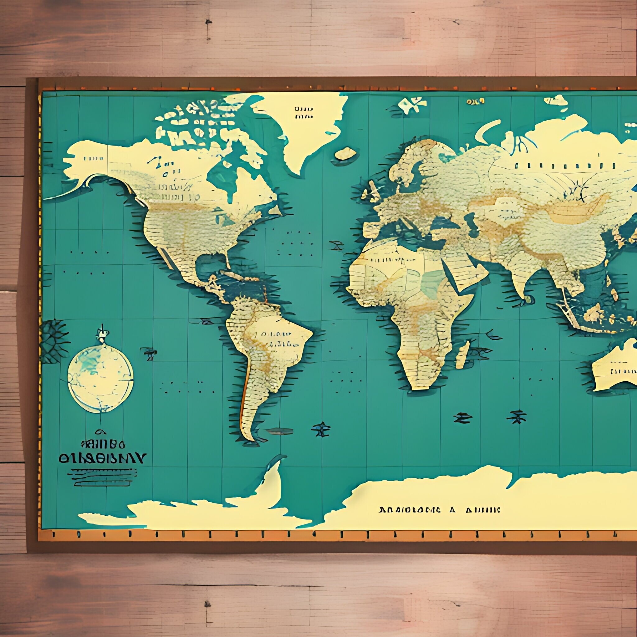 Vintage World Map PNG Antique Cartographydownload - Etsy