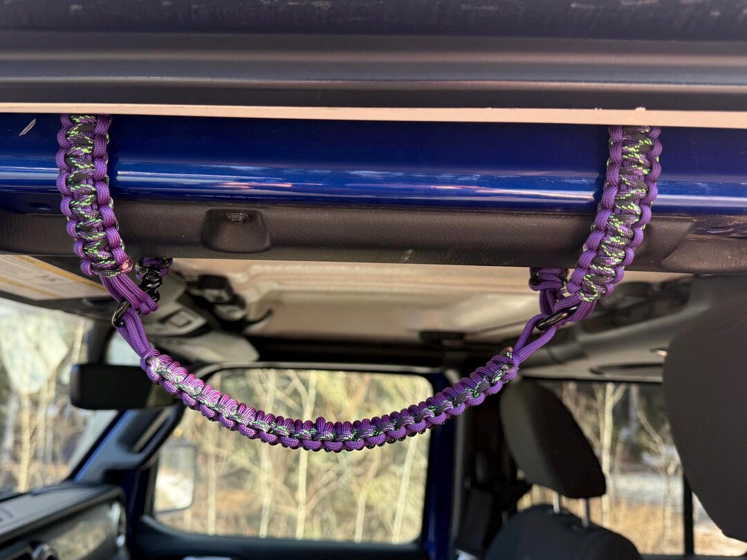 Roll-bar Grab Handles - Paracord Grips - Reversible Roll Bar Mount ...