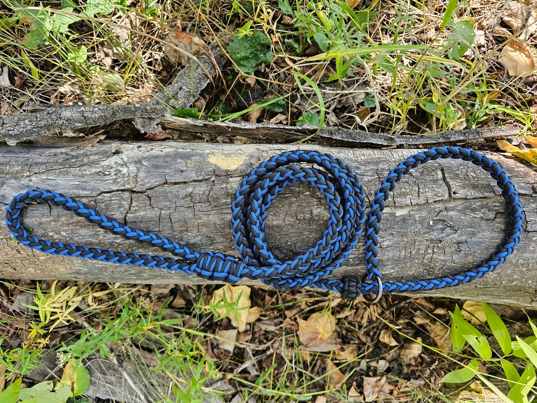7 Feet Blue & Black Paracord Dog Slip Leash With Adjustable Stopper - Etsy