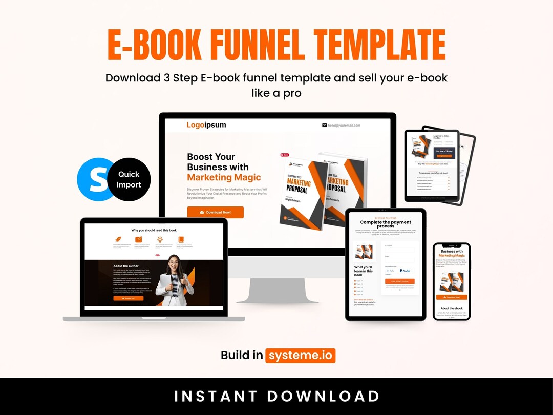 E-book Funnel Template Built in Systeme.io Sell Your E-book Like a Pro ...