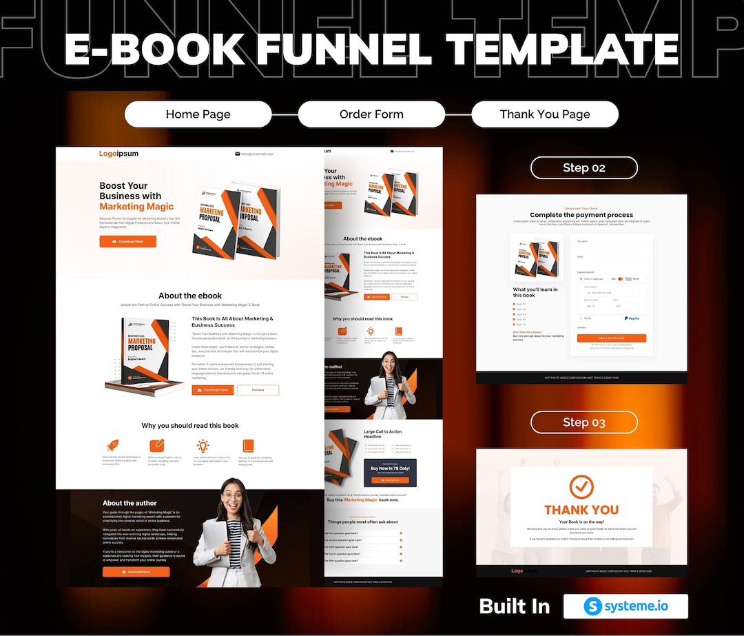 E-book Funnel Template Built in Systeme.io Sell Your E-book Like a Pro ...