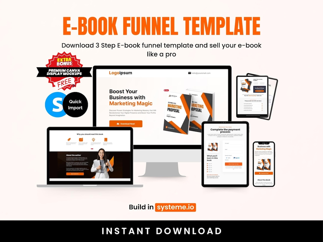 E-book Funnel Template Built in Systeme.io | Sell Your E-book Like a ...