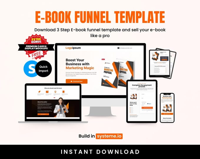 E-book Funnel Template Built in Systeme.io | Sell Your E-book Like a ...