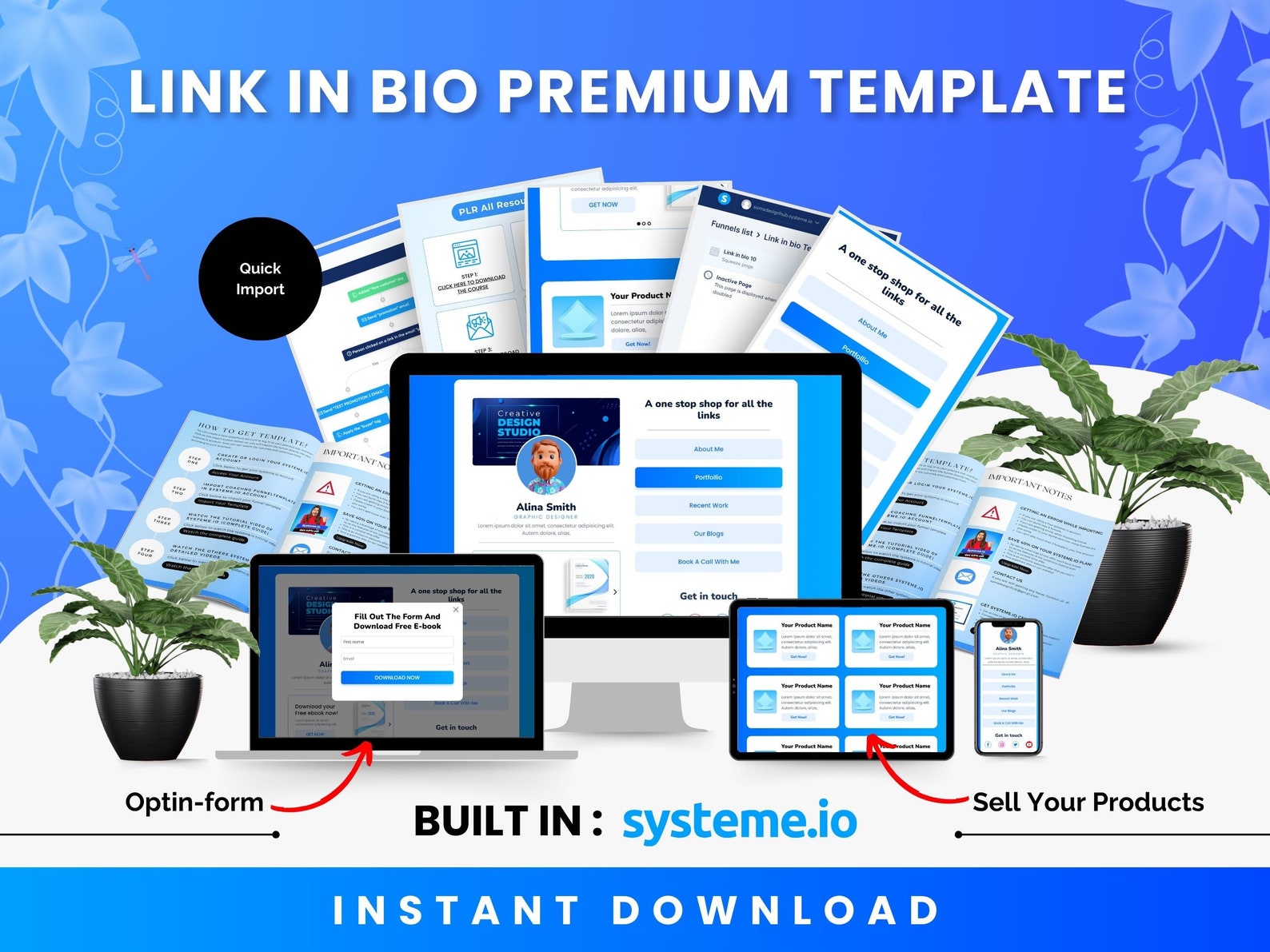Link in Bio Premium Template That is Built in Systeme.io - Etsy