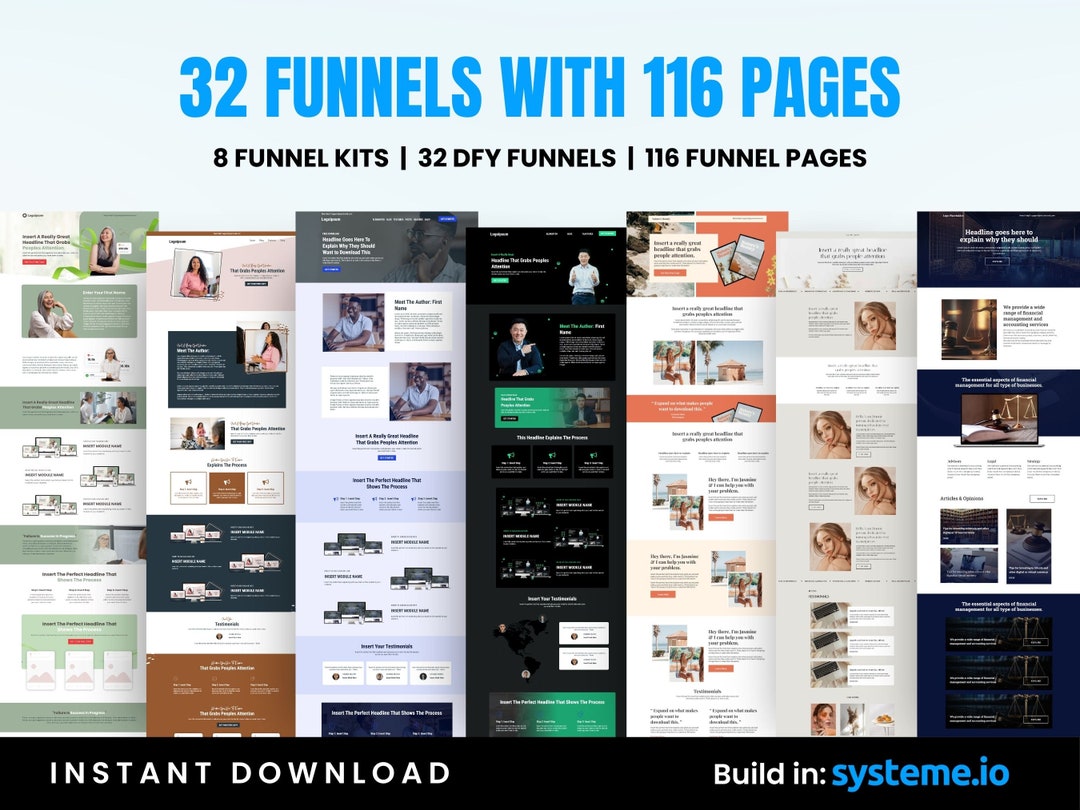 Funnel Kit Bundle 32 Funnels With 116 Pages Built in Systeme Io - Etsy