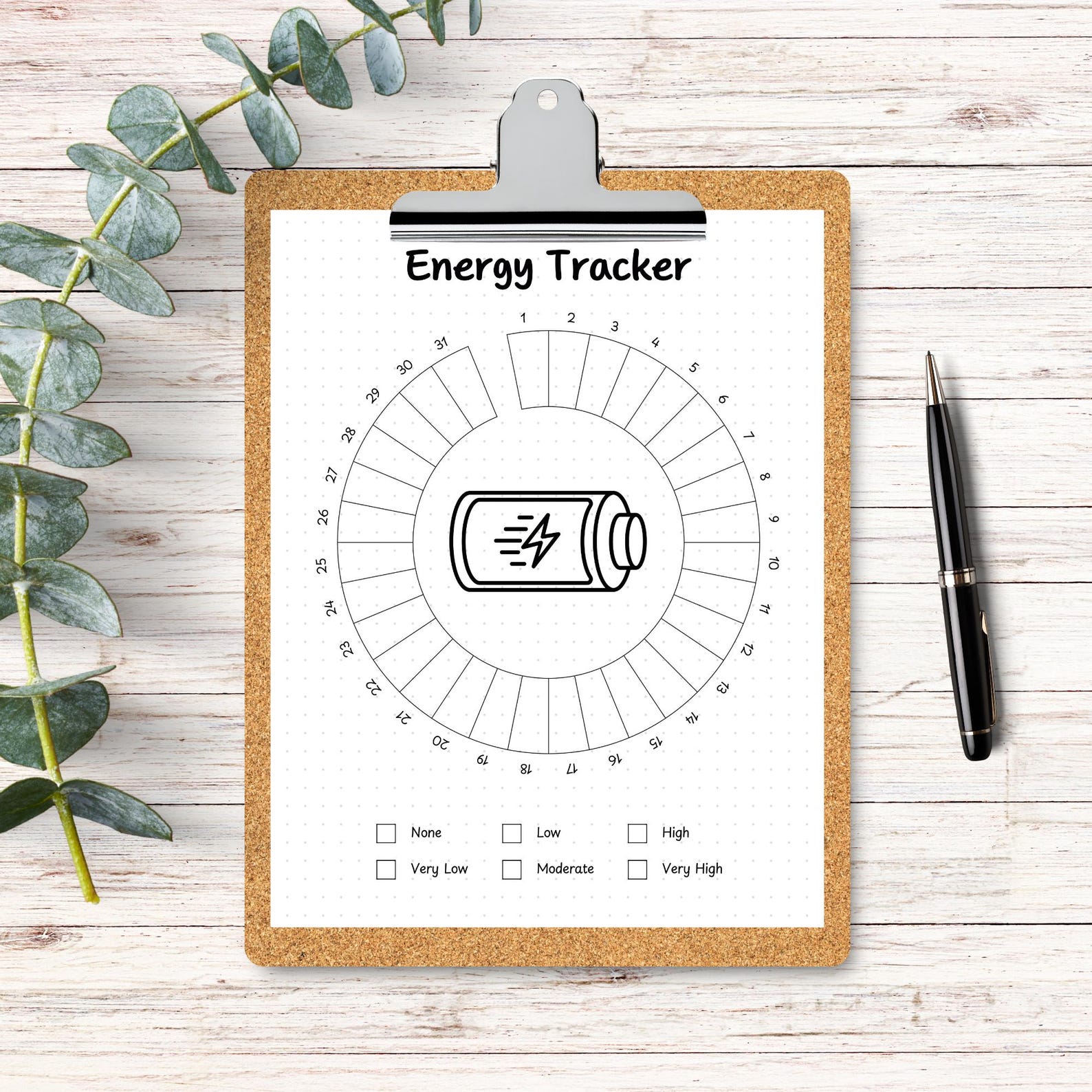 Energy Tracker, Monthly Tracker, Journal Dotted Pages - Etsy