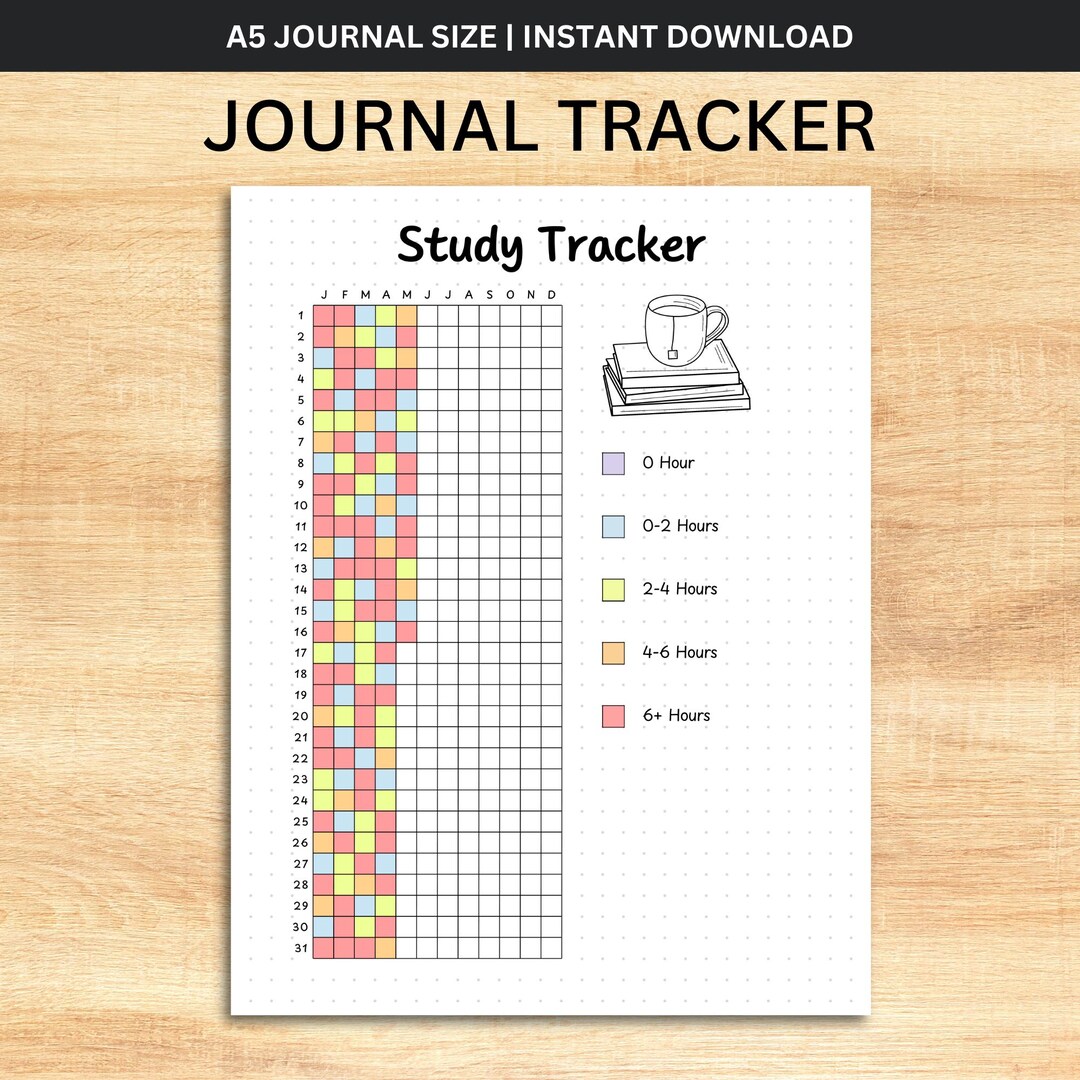 Study Tracker, Journal Dotted Pages, Pixel Tracker - Etsy