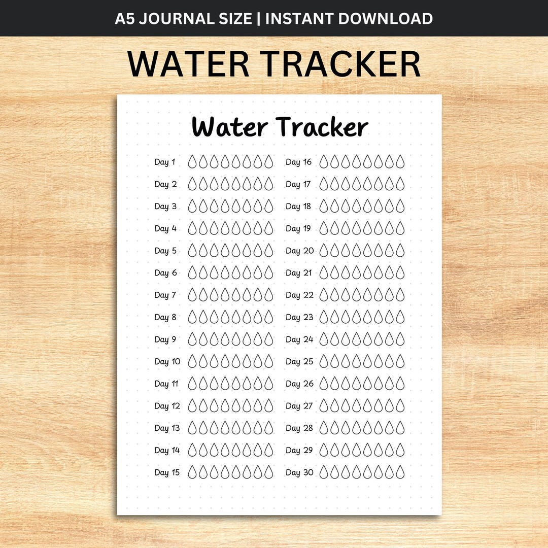 Water Tracker Printable, Dot Grid Hydration Journal (PDF) - Etsy UK