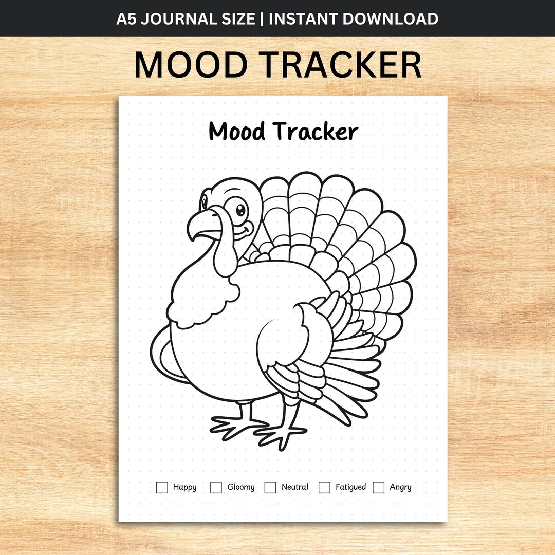 Turkey Mood Tracker - Bullet Journal - A5 Dotted Journal - Journal ...