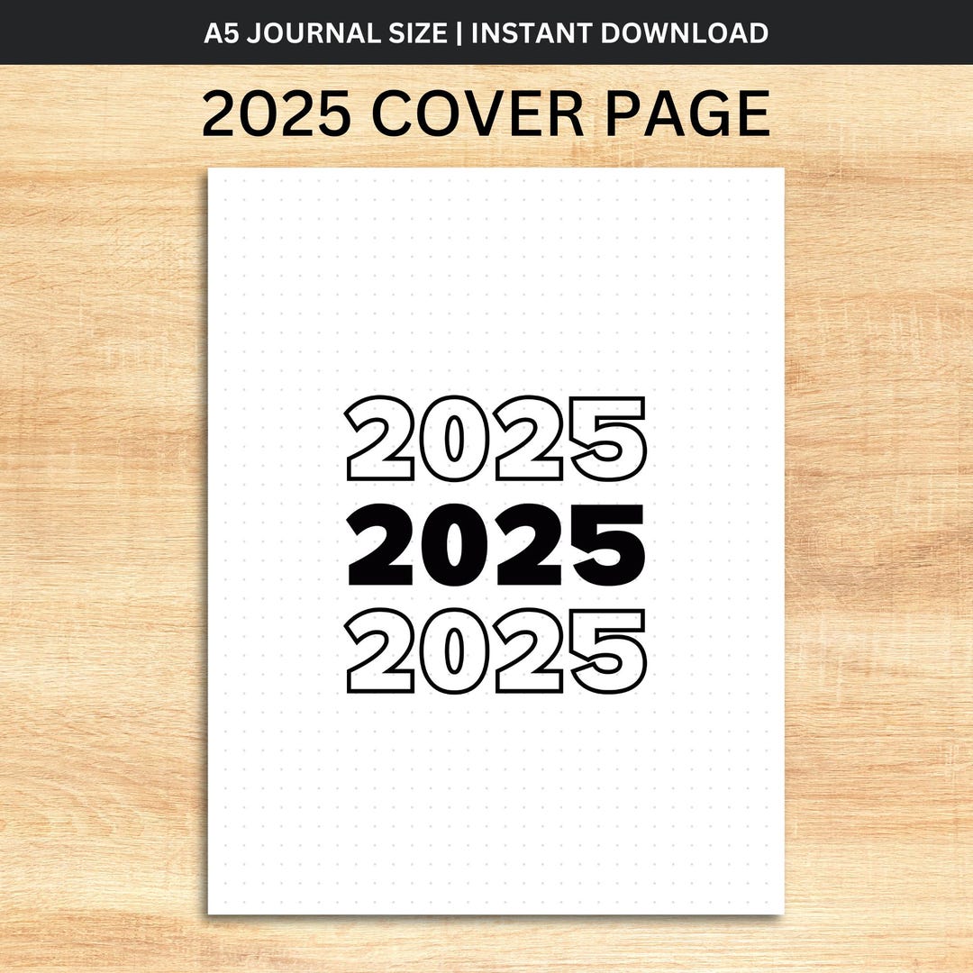 2025 Cover Page, Planner Printable, Journal Dotted Pages - Etsy