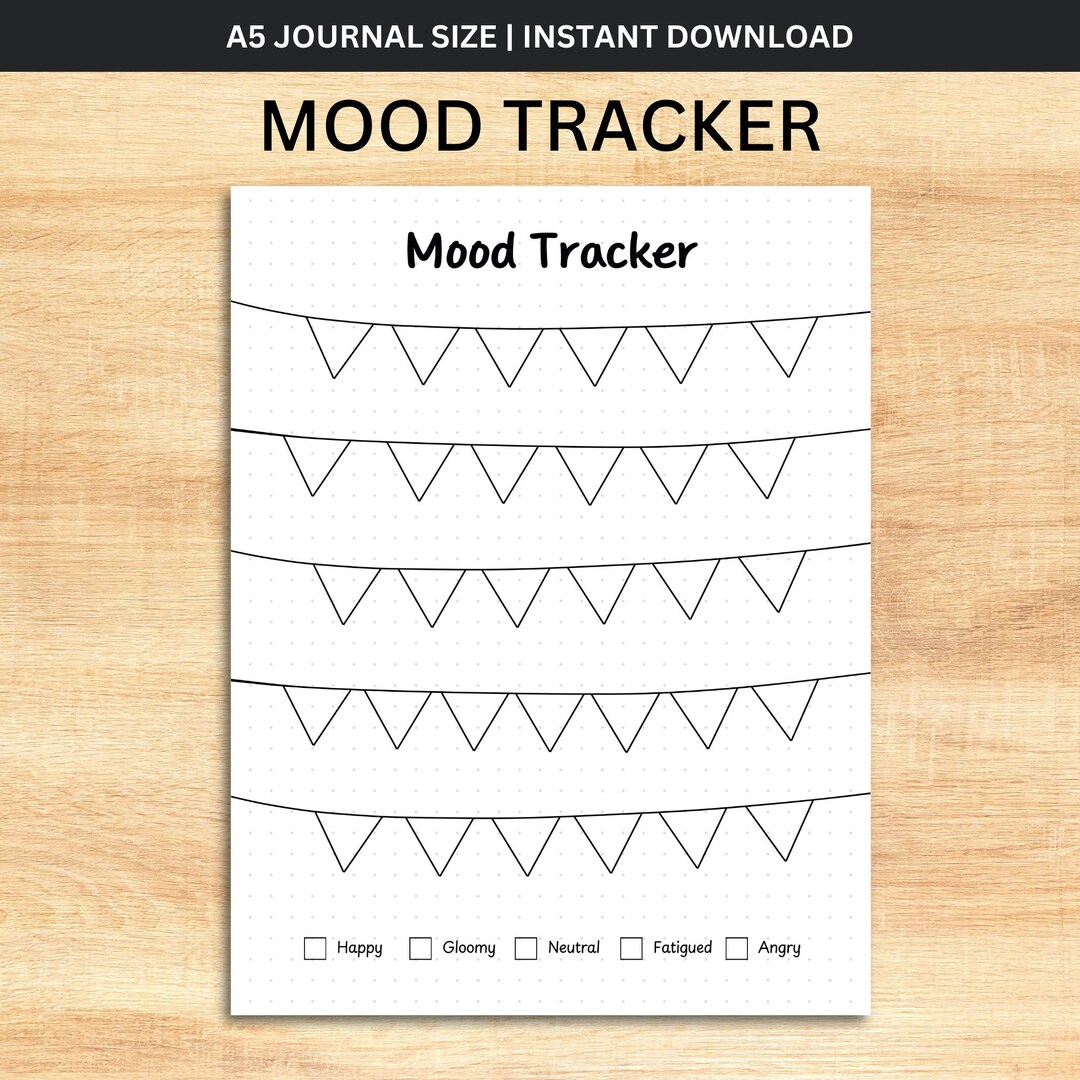 Banner Mood Tracker, Journal Dotted Pages - Etsy