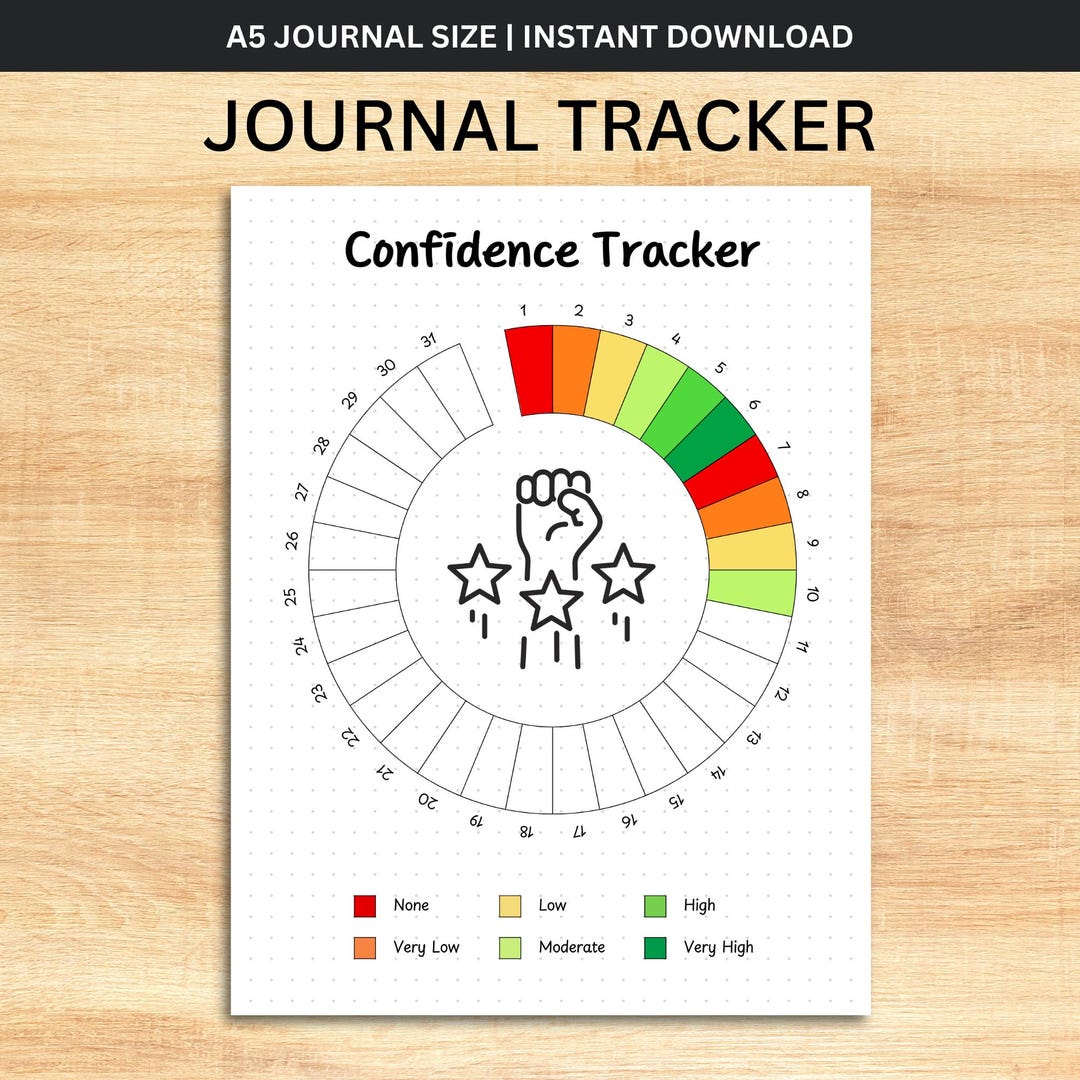 Confidence Tracker, Monthly Tracker, Journal Dotted Pages - Etsy
