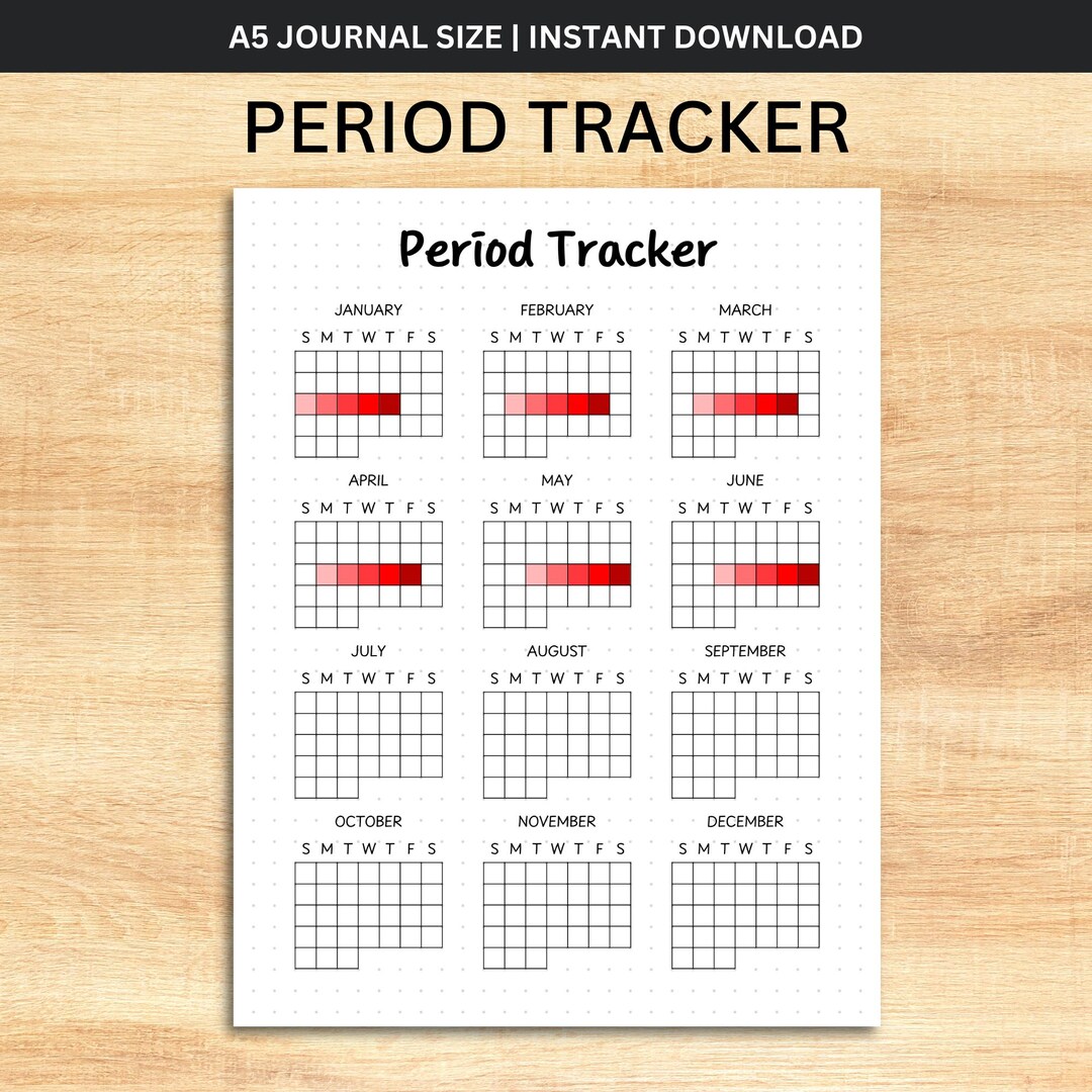 Period Tracker Printable, Journal Dotted Pages (PDF Download) - Etsy