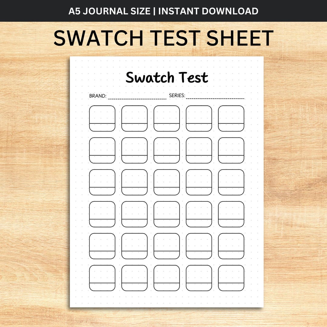 Swatch Test Sheet, Marker Tracker, Journal Dotted Pages - Etsy