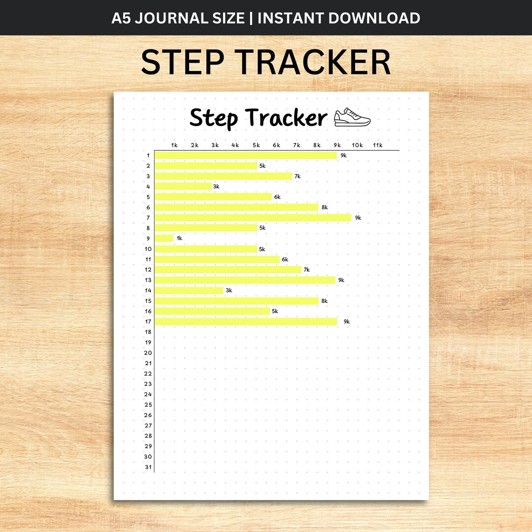Step Tracker, Simple Tracker, Journal Dotted Pages - Etsy