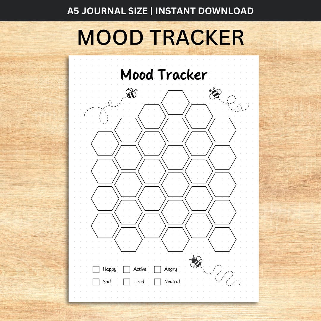 Honeycomb Mood Tracker - Bullet Journal - A5 Dotted Journal - Journal ...