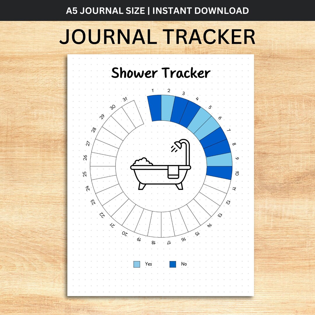 Shower Tracker, Monthly Tracker, Journal Dotted Pages - Etsy