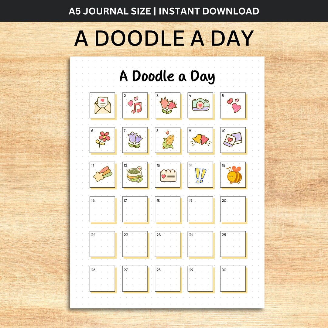 Daily Doodle, Journal Dotted Pages - Etsy