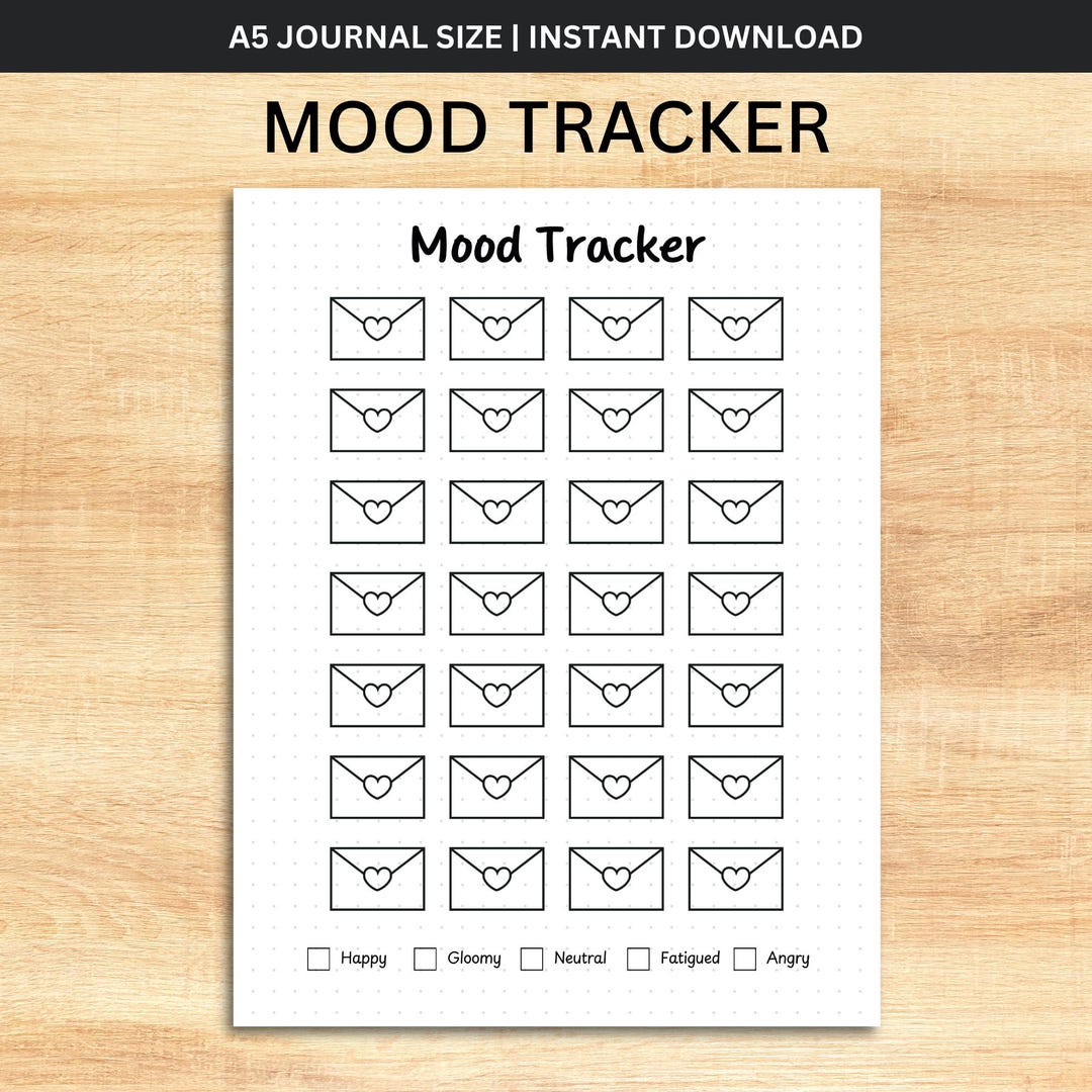Love Letter Mood Tracker - Bullet Journal - A5 Dotted Journal - Journal ...