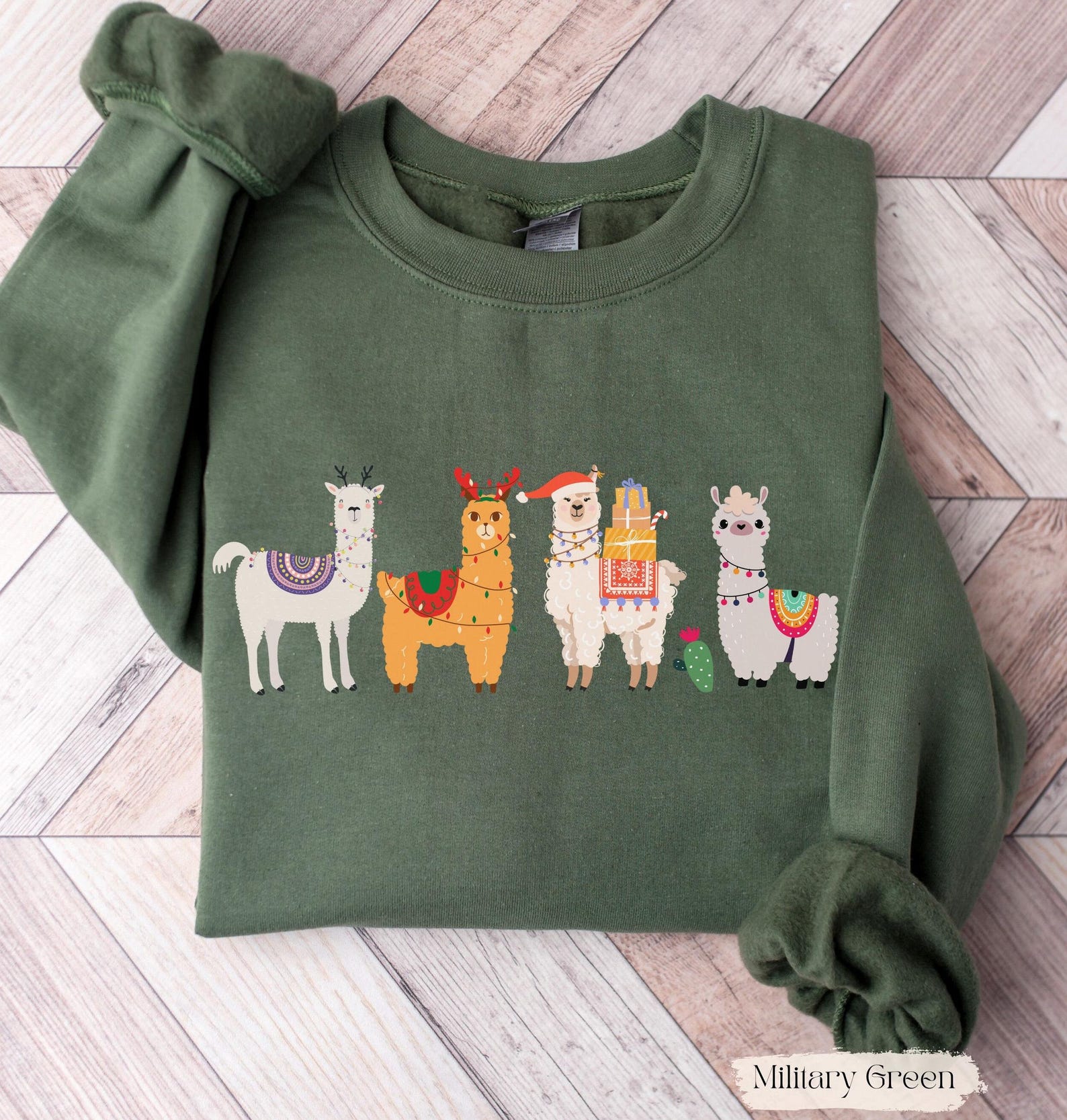 Christmas Llamas Sweatshirt, Llama Lover Gift, Womens Christmas ...