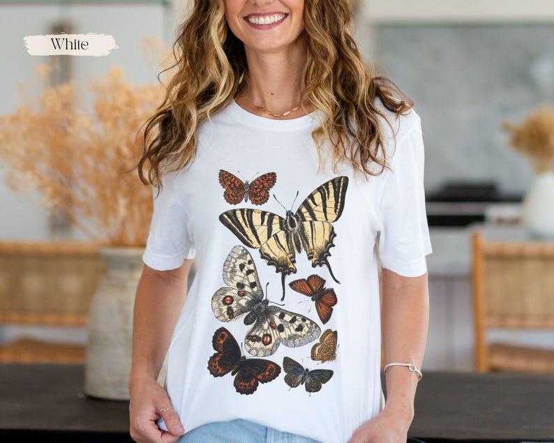 Vintage Butterflies Lithograph Shirt, Fall Bug Goblincore T-shirt ...