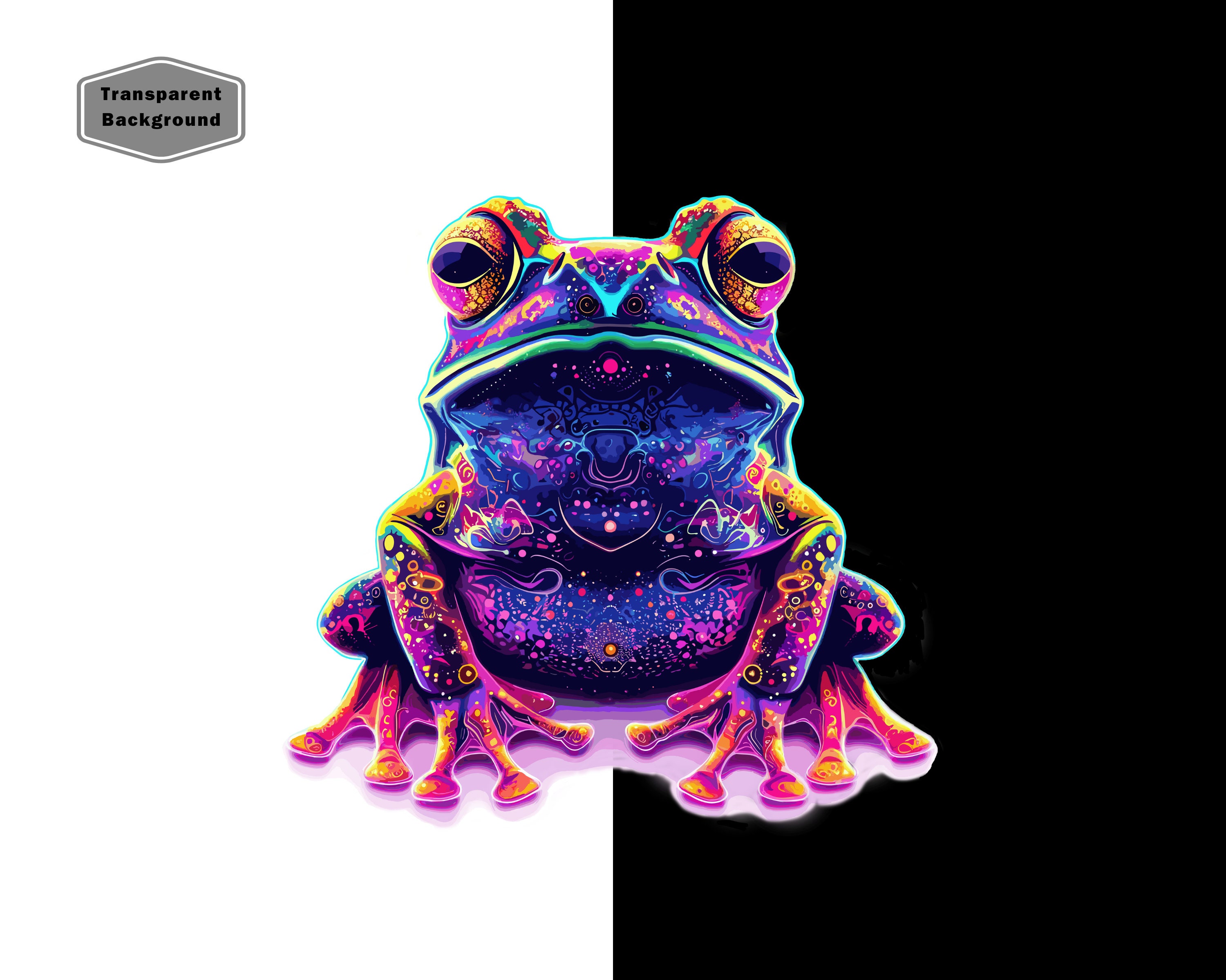 Neon Frog SVG Design, Synthwave, PNG Art for Sublimation, Frog Vector ...