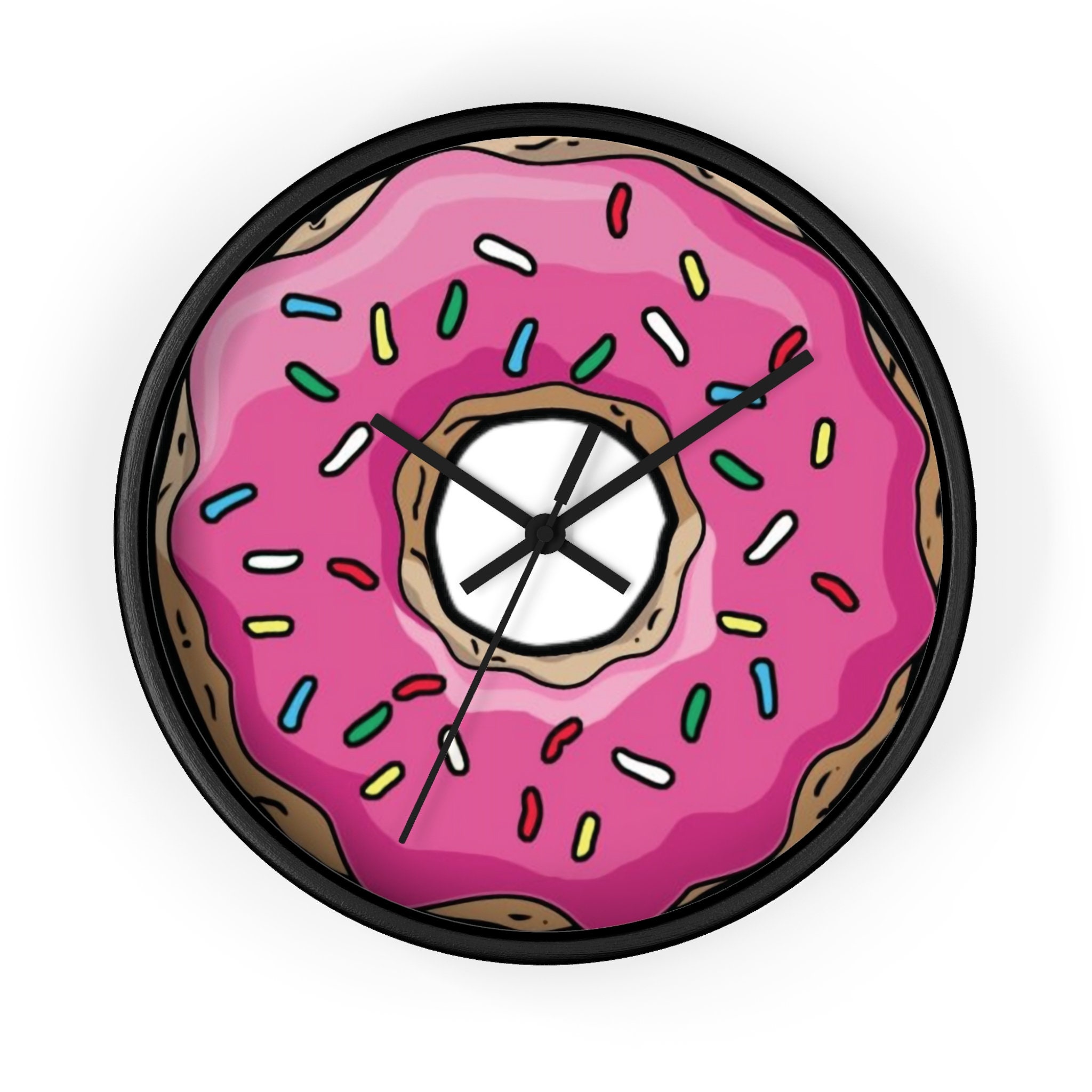 Pink Donut | Cartoon | Wall Clock - Etsy