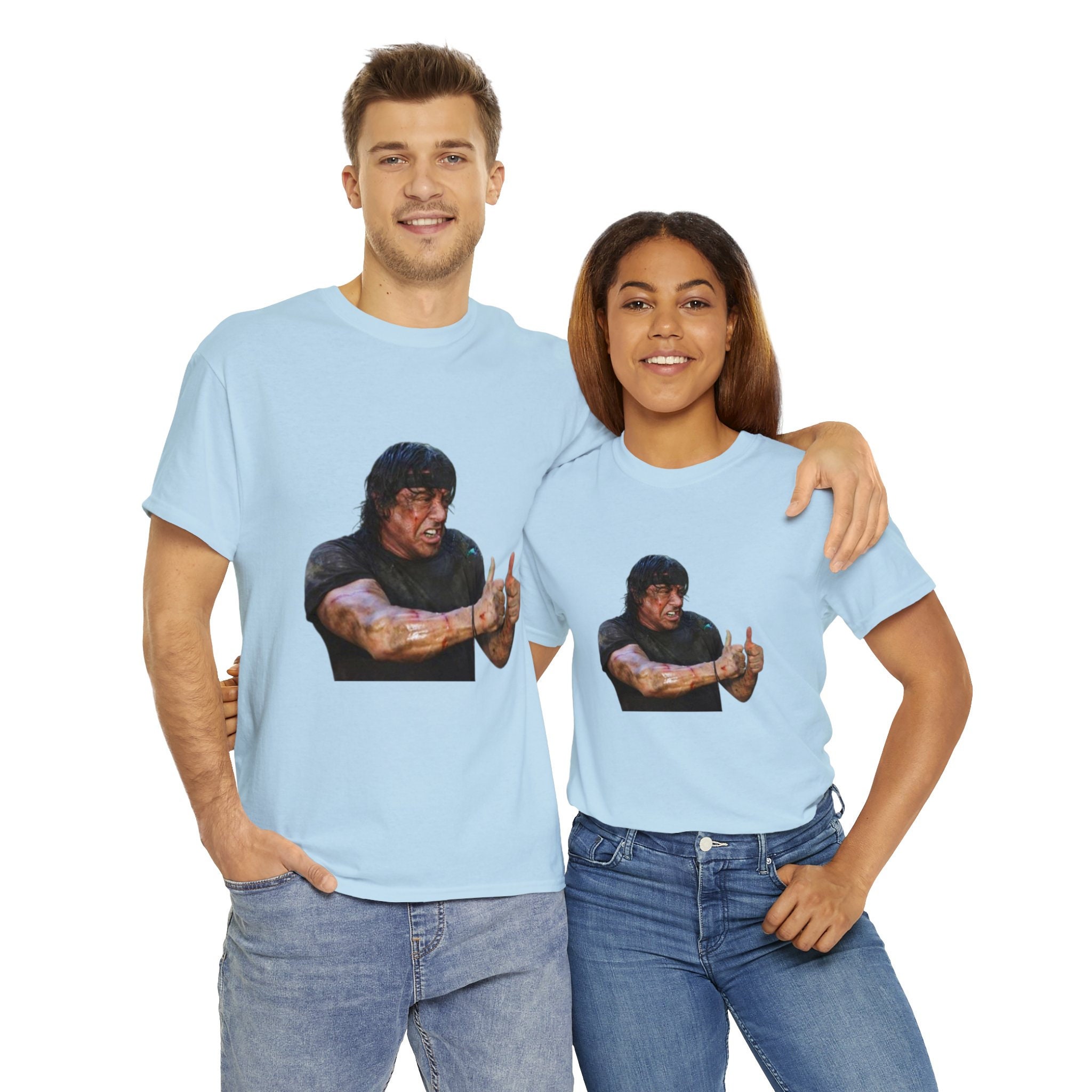 Rambo | Double Thumbs up | Sylvester Stallone | Unisex Heavy Cotton Tee ...