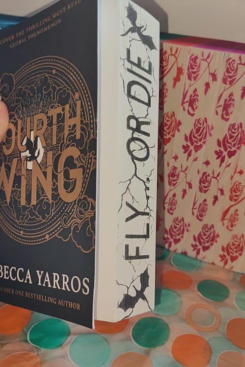 Fourth Wing, Rebecca Yarros, the Empyrean Series Sprayed Edges Custom ...