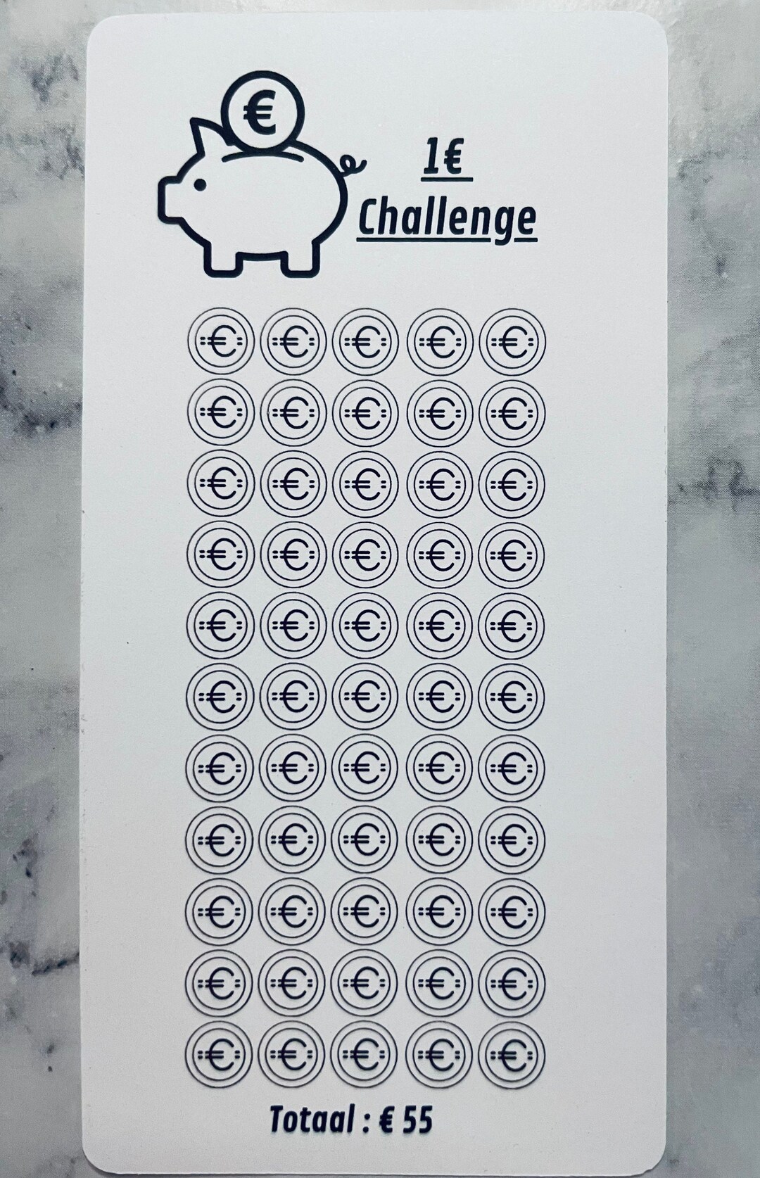 Minimalist 1 Euro Challenge unlaminated - Etsy
