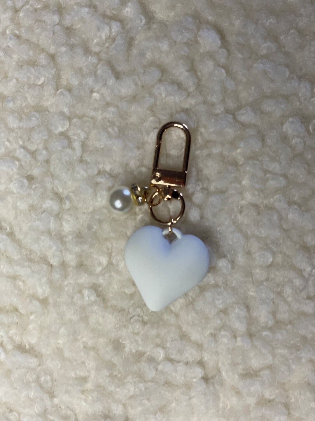 Hearts With Pearl Key Ring - Etsy