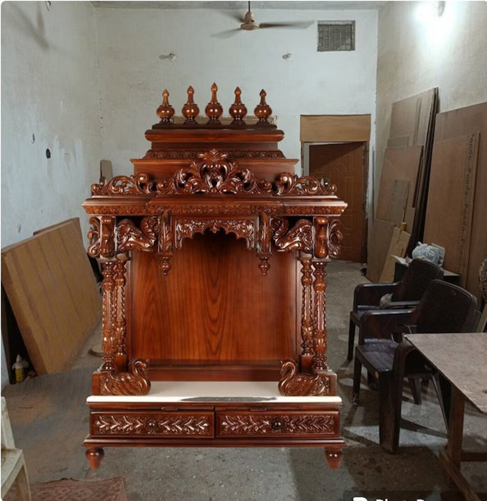 Wooden Temple Home Temple/home Pooja Mandir/carved Wood Temple//hindu ...