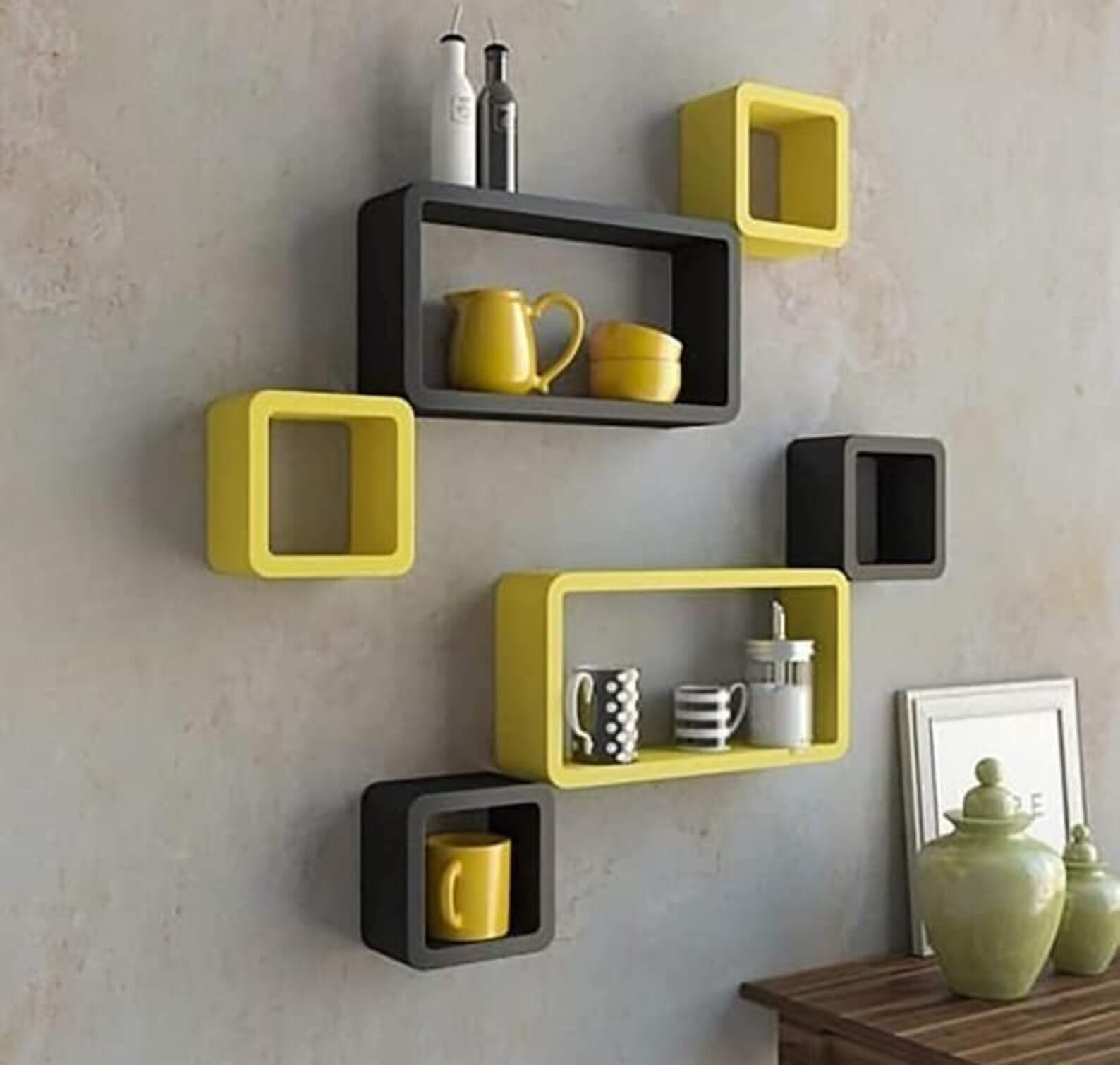 MDF Wooden Shelves Wood Wall Mounted Intersecting Wall Shelves for ...
