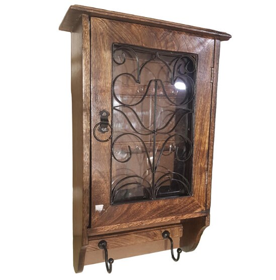 Home Decor Key Box Handcrafted Wooden Box Ring Hanger Hooks Safe Key ...