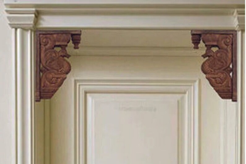 2 Pcs Pair of Corbel Peacock Wall Carved Bracket Pair Statue Peacock ...
