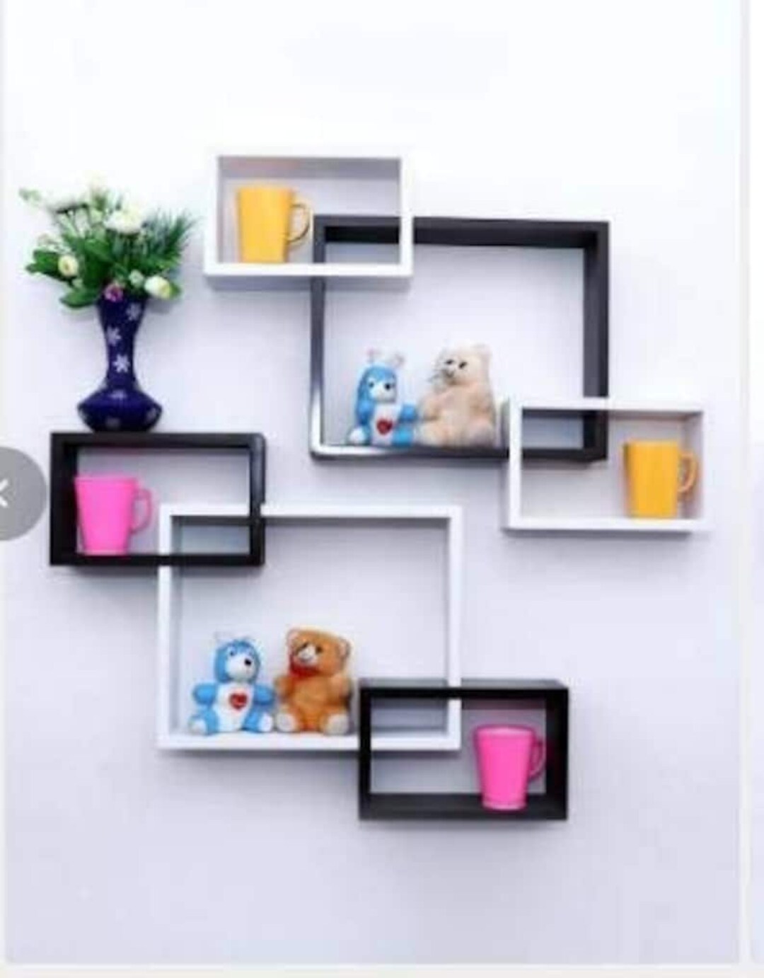 Best MDF WOOD Set of 6 Decoration Shelf Rack Intersecting Wall Shelves ...