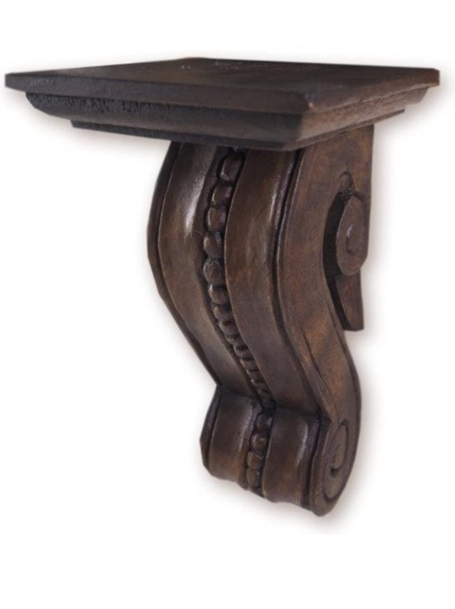 Wooden Wall Corbel Bracket / Floating Shelf, Handcarved 10 Inch (medici ...