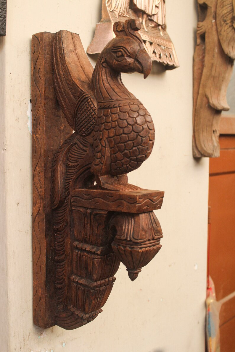Wall Bracket Pair Bird Corbel Wall Hanging Bird Statue Set of Two Bird ...