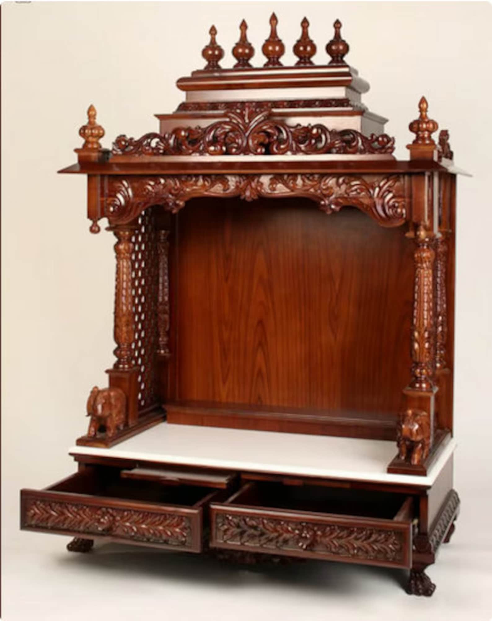 Wooden Temple Home Temple/home Pooja Mandir/carved Wood Temple//hindu ...