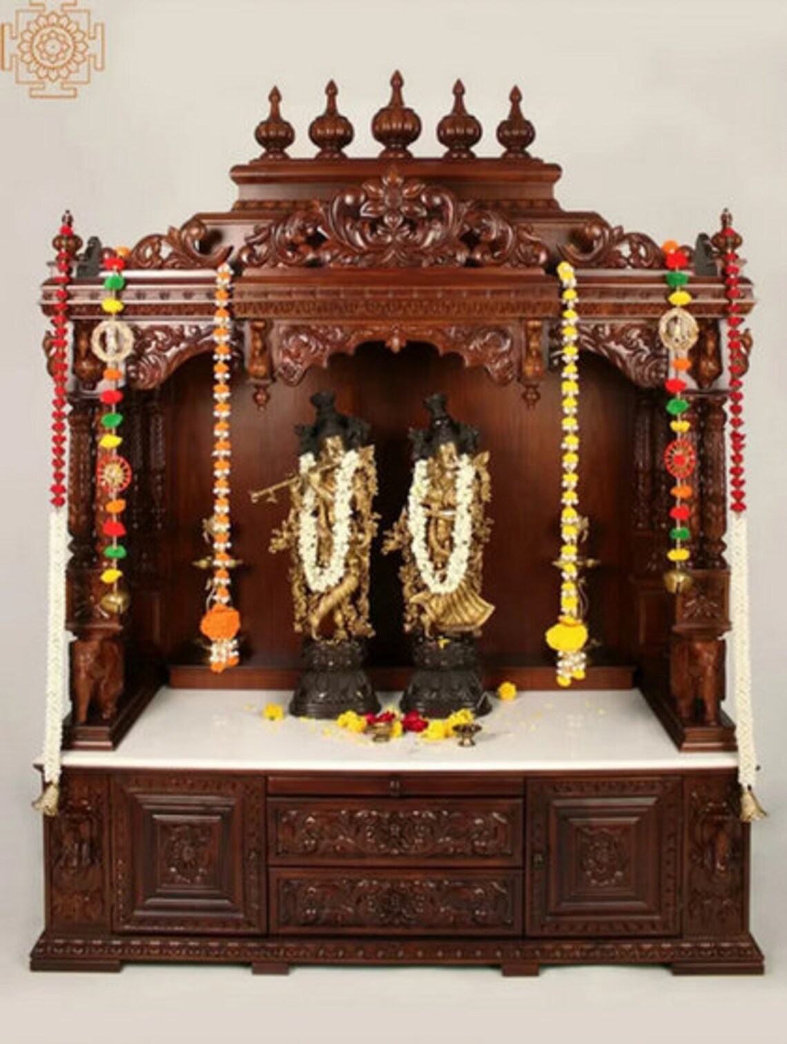 65'' Large Traditional Wooden Pooja Temples & Shrines Wooden Temple ...