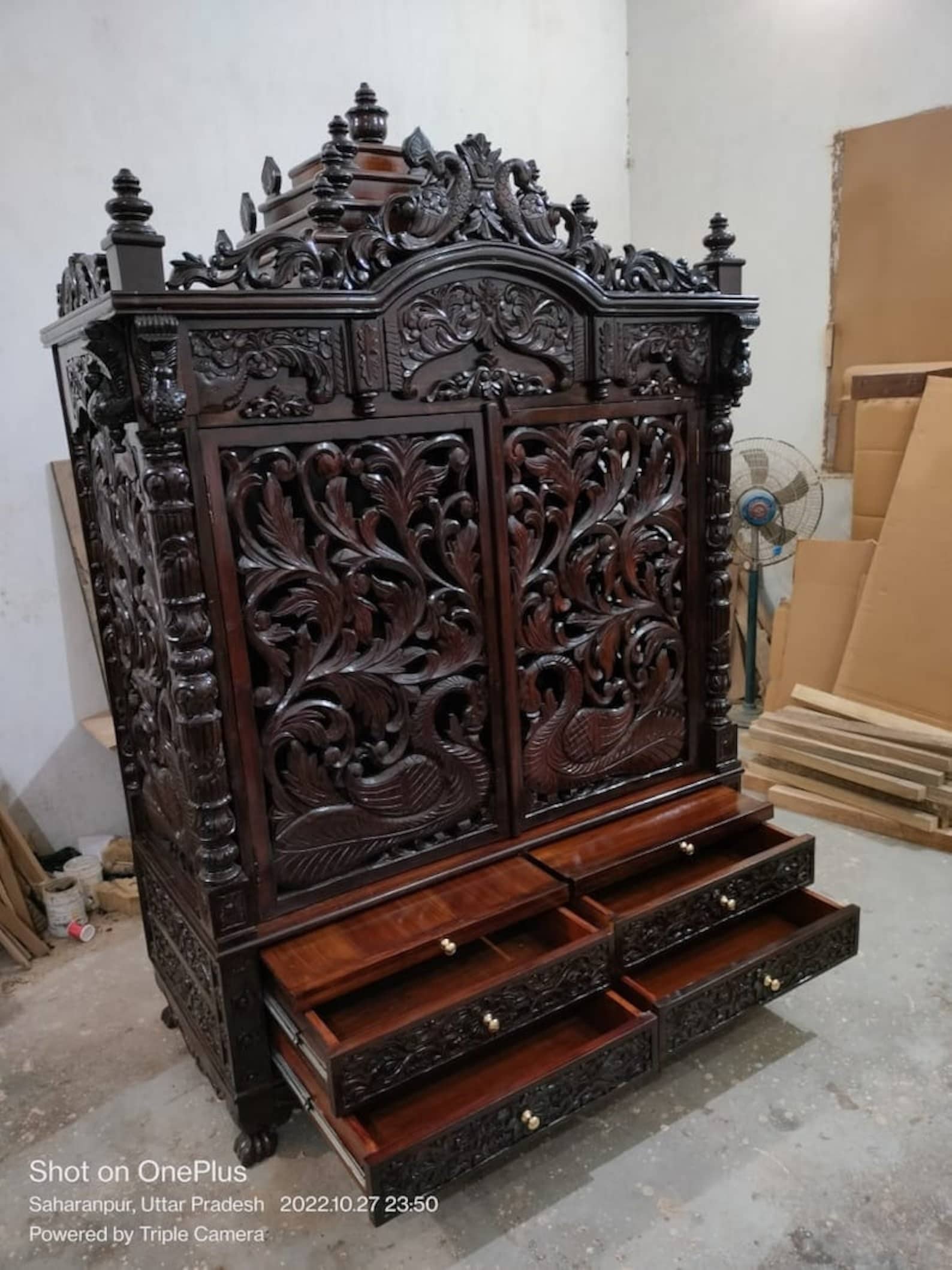 72 "large Home Temple Wood Temple Hindu Mandir, Home Temple,carved ...