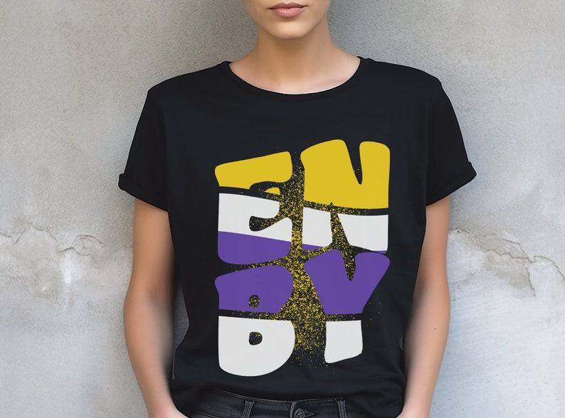 Enby Shirt. Nonbinary Pride T-shirt in Enby Flag Colors. Nonbinary Pride Gift. - Etsy