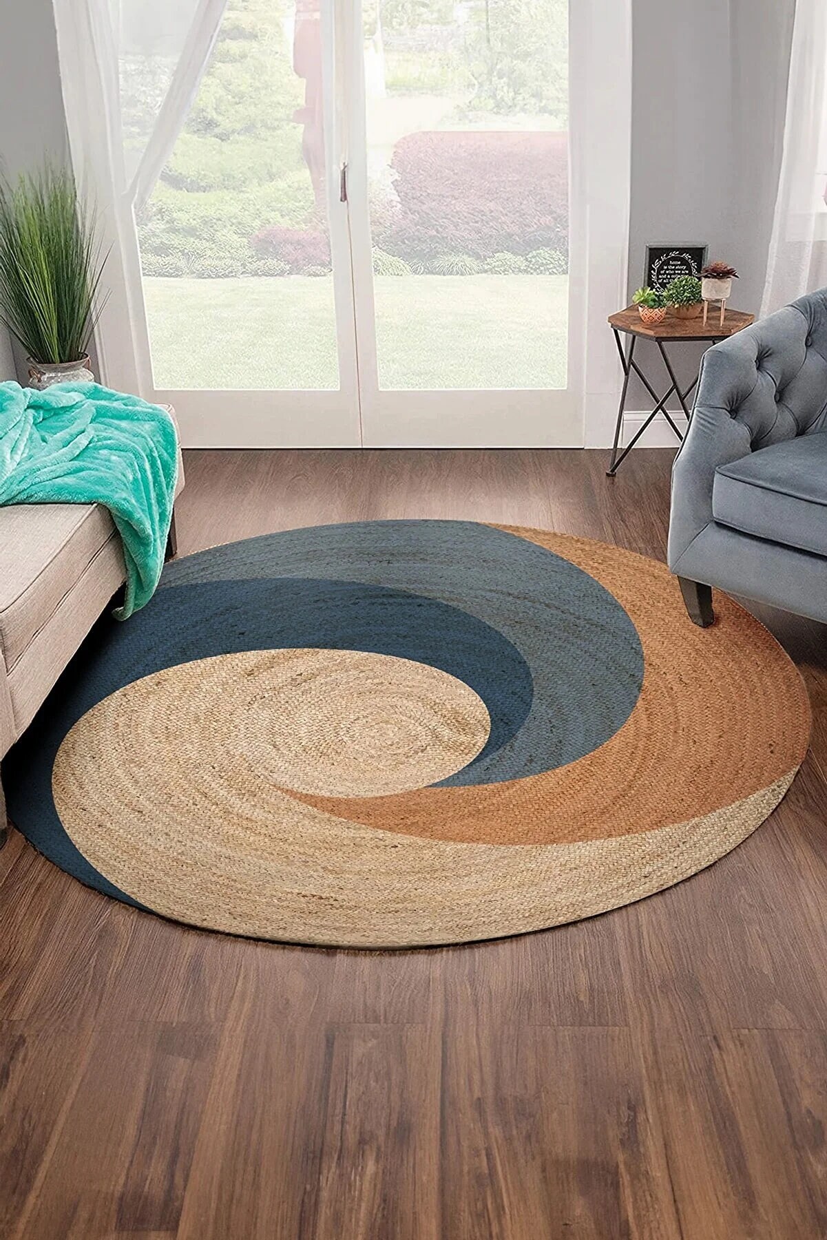 Handmade Natural Round Jute Rug Bedside Round Rug Circle Rug New Home ...