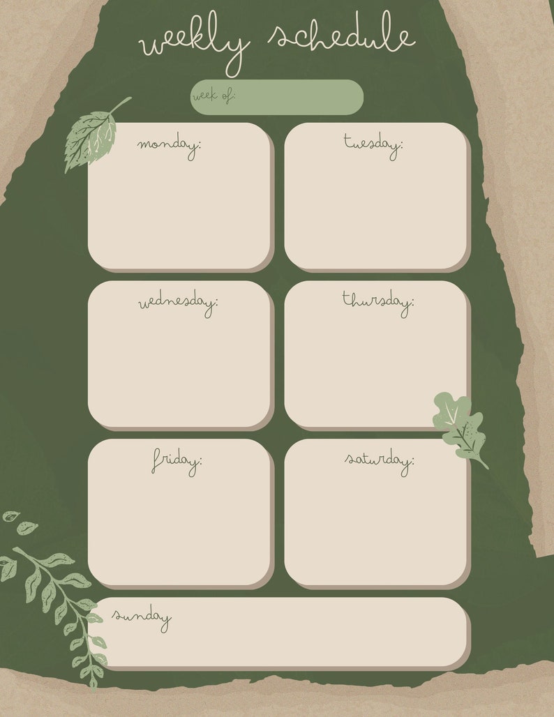 Printable Weekly Planner and Organizer - Etsy