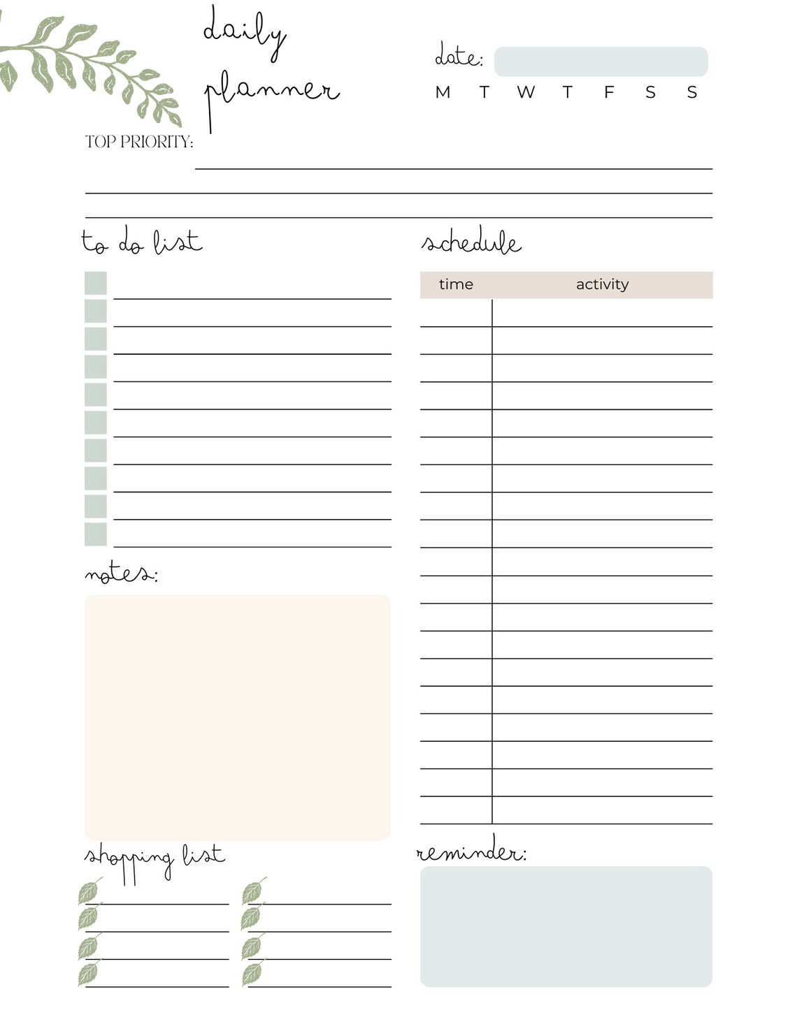 Printable Weekly Planner and Organizer - Etsy