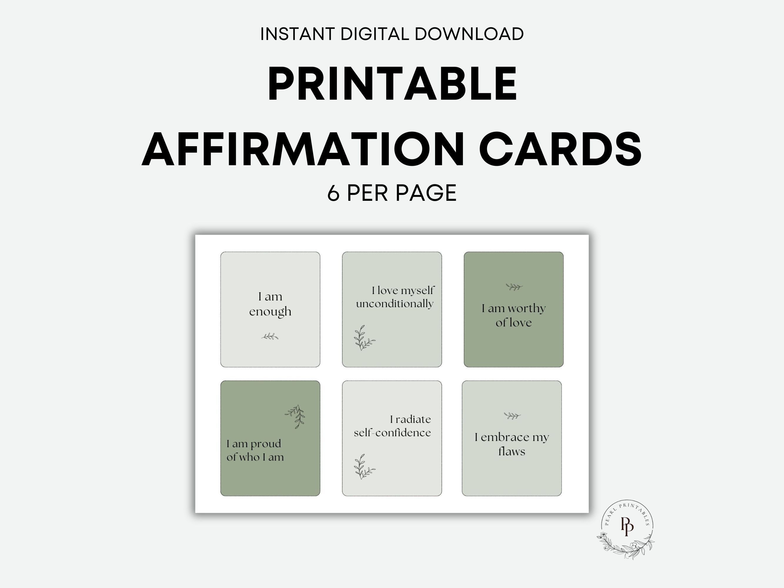 48 Printable Affirmation Cards for Self Love Manifestation Cards ...