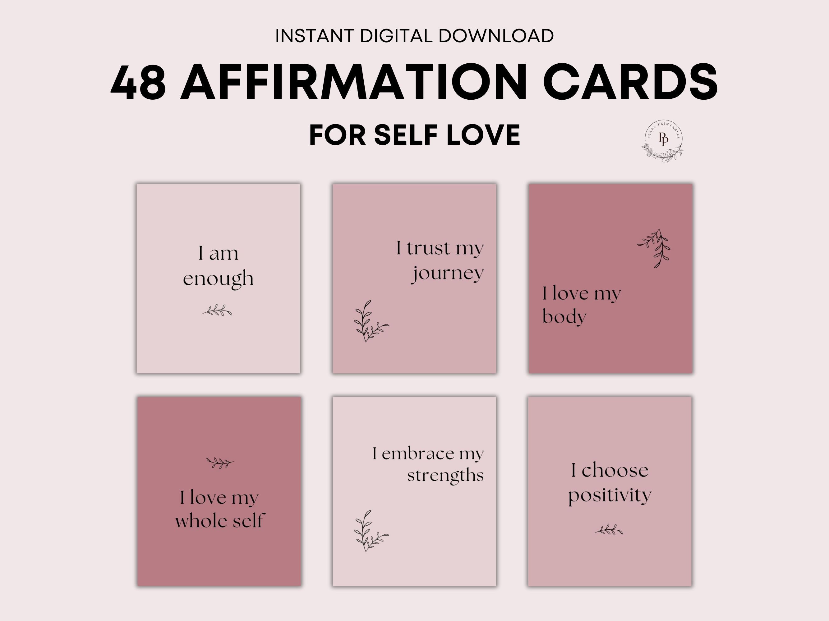 48 Printable Affirmation Cards | Dusty Pink Daily Affirmation Cards ...