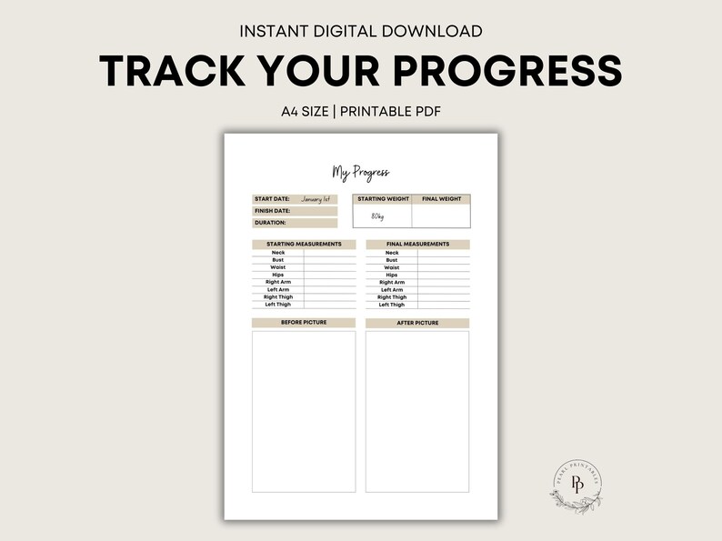 Printable Fitness Planner | Digital PDF Download | A4 Size | Exercise ...