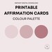 48 Printable Affirmation Cards | Dusty Pink Daily Affirmation Cards ...