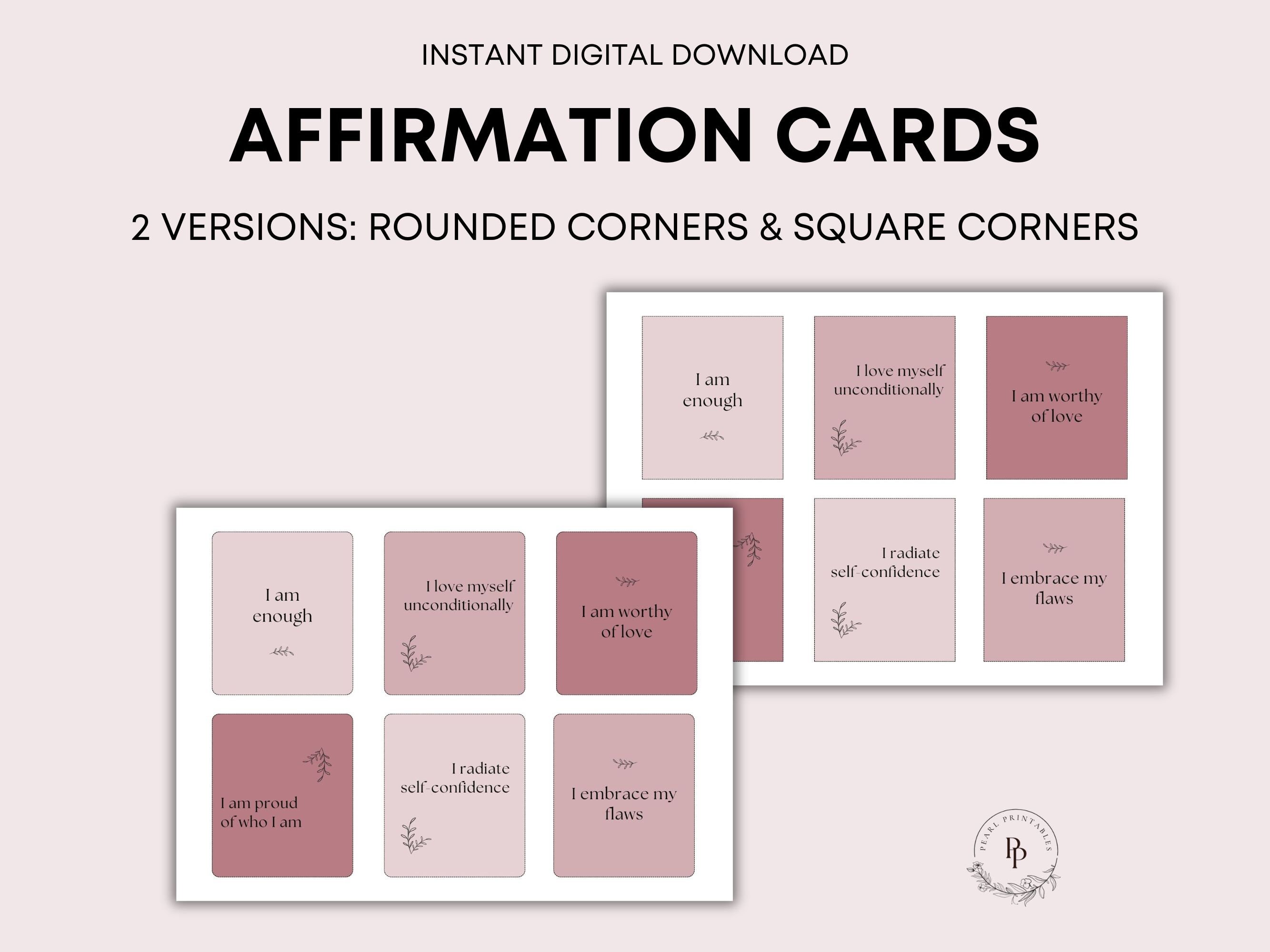 48 Printable Affirmation Cards | Dusty Pink Daily Affirmation Cards ...